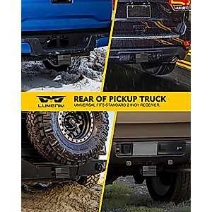 LUMENIX Aluminum Tow Trailer Hitch Cover Heavy Duty 2" Inch Receivers Plug Covers w/Locks, Black USA American U.S. Flag Metal Emblem Guard Compatible with Pickup Trucks Ford Toyota SUV