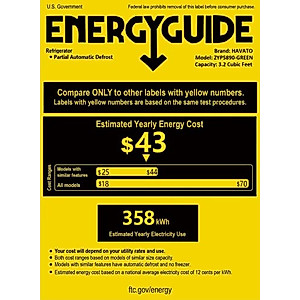 Havato 3.2 Cu.Ft Mini fridge with Freezer, Double Door Compact Refrigerator, Retro Mini Refrigerator for Dorm, Office, Bar, RV, Bedroom, (Green)