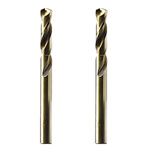 MAXTOOL 3/16" 2pcs Identical Screw Machine Drills HSS M35 Cobalt Twist Stub Drill Bits Fully Ground Golden Straight Shank Short Drills; SMF35G10R12P2