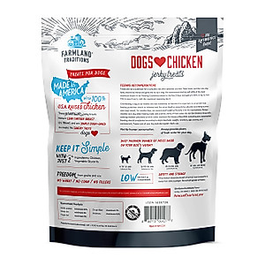 Farmland Traditions Dogs Love Chicken Premium Two Ingredients Jerky Treats for Dogs (3 lbs. No Antibiotics Ever USA Raised Chicken)