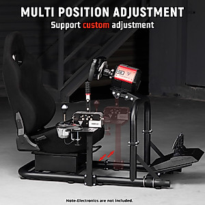 Dardoo G923 Racing Simulator Cockpit Frame with Seat Fits for Logitech/Thrustmaster/Fanatec G29 G920 T80 T150,Adjustable Gaming Wheel Stand with Race Car Seat,Not Included Wheel, Pedal & Handbrake