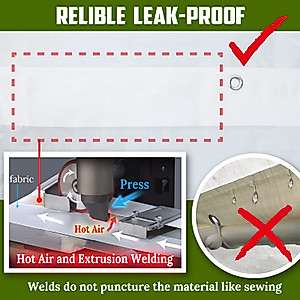 YardGrow 12 x 20 Feet Replacement Top Canopy Roof Cover for Carport Garage Shelter with Bungees, Frame Not Included (White)