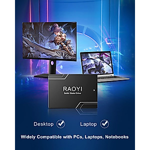 RAOYI 1TB Internal SSD SATA III 6Gb/s 2.5”Solid State Drive 3D NAND Flash Advanced SSD Hard Drive Up to 550MB/s SATA 3 SSD Upgrade Performance for PC Laptop