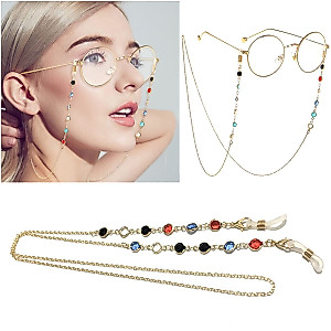 EJOQSON Glasses Strap Beaded Eyeglass Chains Eye Glass Holders Necklaces String Women Eyewear Retainer Chain Elegant Lanyard