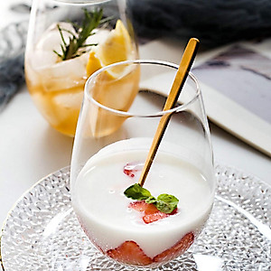 Clear 20oz Stemless Wine Glass,Large Cup For Enhanced Aeration with Durable Chip Resistant Rim For White Wine,Beverage Cups For Red Wine,Sleek Modern Drinking Tumbler Drinking Glass 8pack