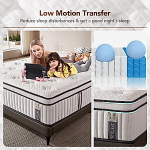 Queen Mattress, DIGLANT 14Inch Cooling Gel Memory Foam Hybrid Mattress with Pocket Springs, Supportive & Pressure Relief, Medium Plush Feel Queen Size Mattress in a Box, CertiPUR-US Certified, 60"*80"