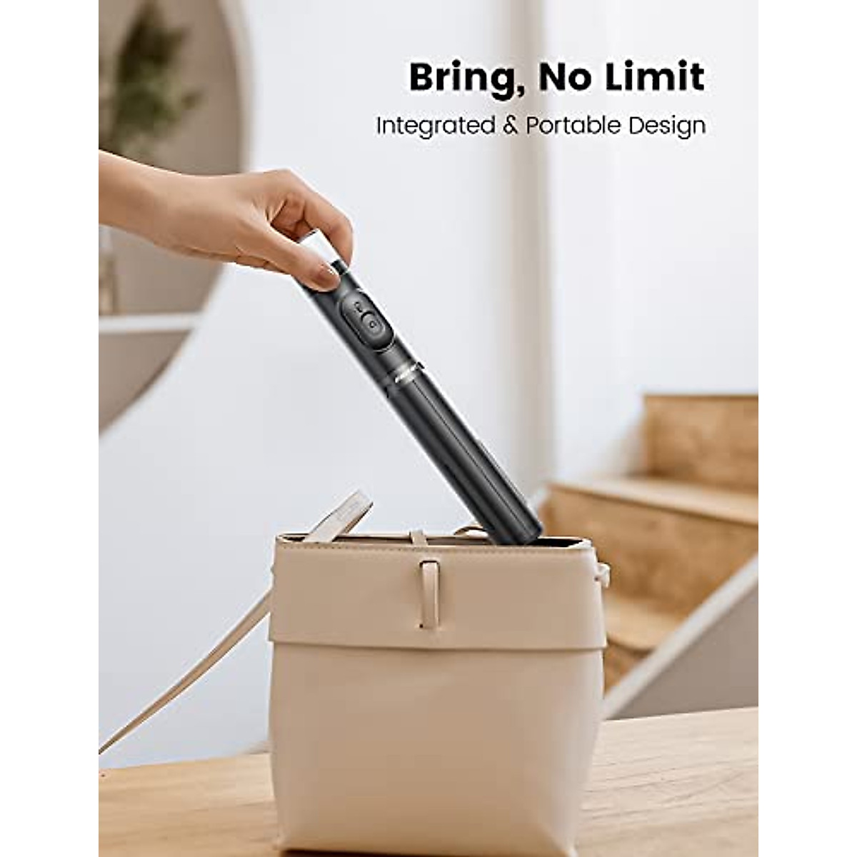 Selfie Stick with Curved Fill Light, Portable & Stable Phone Tripod Stand with Wireless Remote for iPhone/Samsung/Google/One Plus/Sony etc.