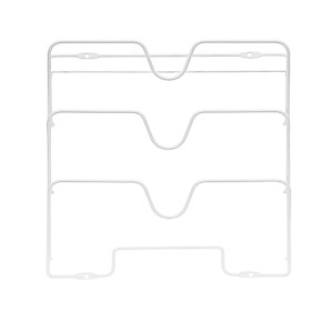 Household Essentials Oversized Cabinet Door Lid Holder, 3 Slots, Steel Wire Frame, White Powder Coating, Easy Installation, Hardware Included, Great for Larger Skillet Lids or Paper Bags
