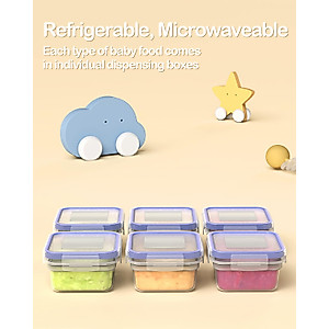 HEYVALUE Baby Food Maker, 13-in-1 Baby Food Processor Sets, Fruit, Vegatable, Meat, Food Puree Blender with Baby Food Containers, Food Freezer Tray, Silicone Spoons, Silicone Spatula (Dark Blue)