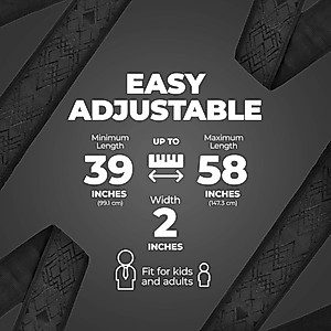 Perris Leather Guitar Strap - Satin Diamond Design Jacquard Ribbon Guitar Strap, with Leather Ends - Electric/Acoustic/Bass Guitar Strap - Adjustable Strap From 39″ to 58″ - Black (TWS-6542)