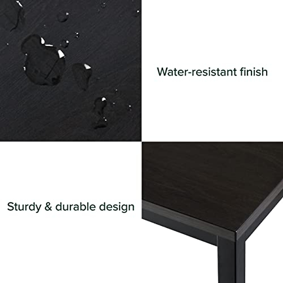 ZINUS Jennifer 55 Inch Black Frame Desk / Computer Workstation / Office Desk / Easy Assembly, Deep Espresso