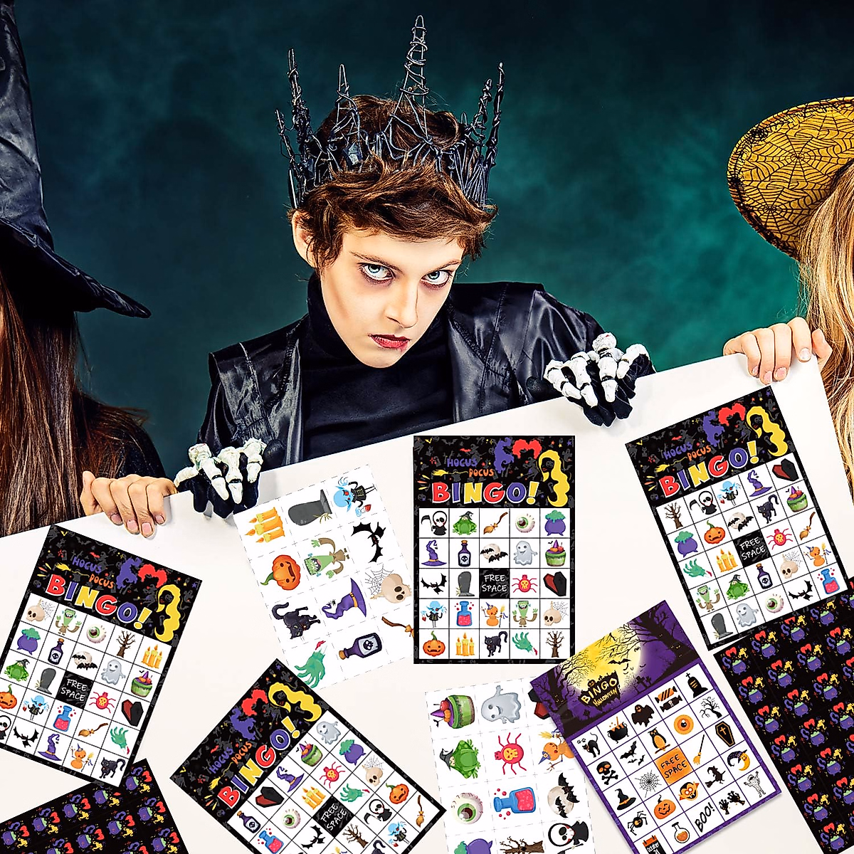 ROCWOHO Halloween Hocus Pocus Bingo Game Cards for Kids 24 Players Halloween Party Game for School Classroom Family Activities Halloween Party Favors Supplies