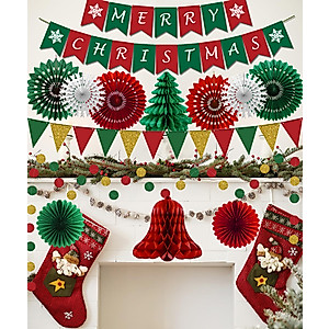 Christmas Party Decorations Christmas Decoration Set, Merry Christmas Banner, Paper Christmas Hanging Decorations - Christmas Party Decorations - Christmas Decorations Indoor Home Decor