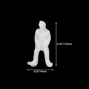 BQLZR White Model Train People Figure Passengers 1:200 Scale Pack of 100