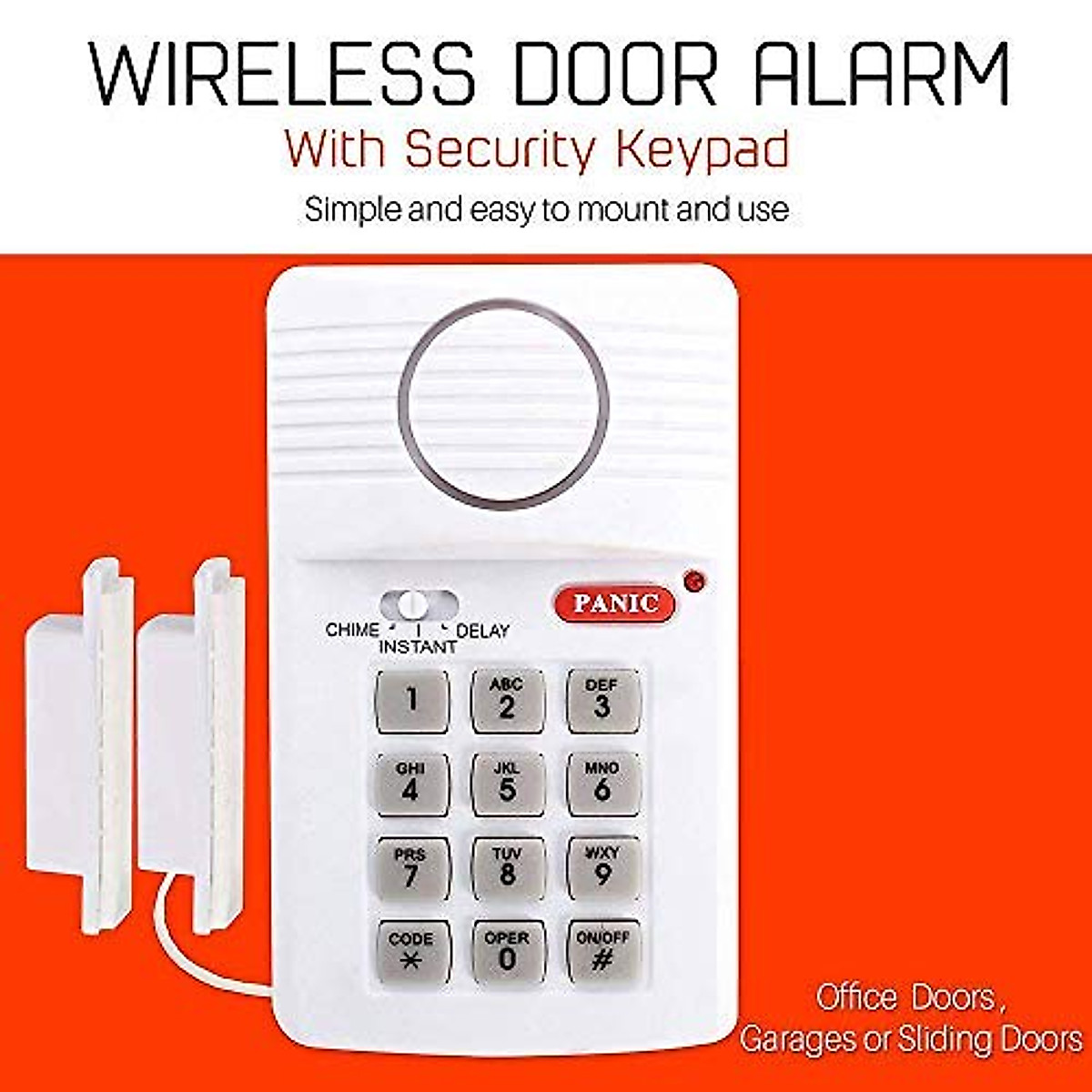 H-COME Wireless Home Security Burglar Alarm Garage Shed Caravan Defender with Keypad, Fit for Door Window, Powered by 3 x AA Battery (Not Included)