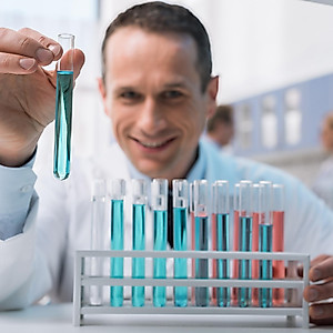 Thyle 100PCS Glass Test Tubes with Cork Clear Stoppers Round Bottom Lab Test Alcohol Tampons Glass Tubes Container Vials for Plants Scientific Experiments Candy Storage Party Favors (20x150mm/35ml)