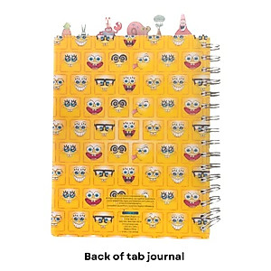 Innovative Designs Nickelodeon Spongebob Squarepants Tab Journal Notebook, Spiral Bound, 144 Lined Pages, 8 x 7 inches