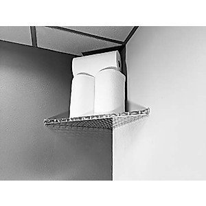 c2M 17” Heavy Duty Floating Corner Shelf, Set of 2 | Easy to Install + Heavy Duty Aluminum Diamond Plate Design with 50 Pound Weight Limit | 2-Sided Mounting Option + Made in The USA