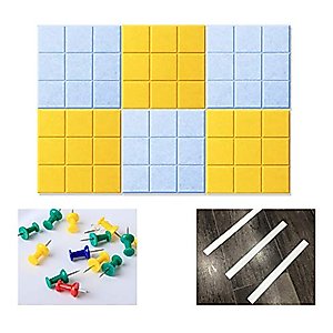 Wall decoration Self-Adhesive Wall Stickers Message Board X6, DIY Felt Small Square Bulletin Board, Children's Protective