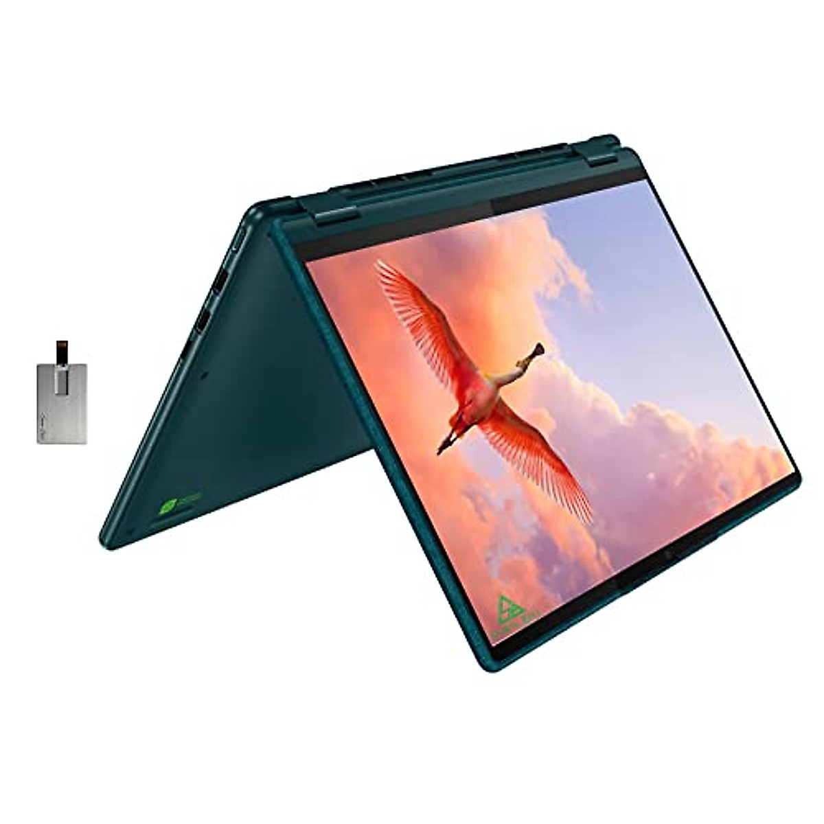 Lenovo 2023 Yoga 6 2-in-1 360° 13.3" WUXGA Touchscreen Laptop, AMD Ryzen 5 5500U, 8GB RAM, 256GB PCIe SSD, Backlit Keyboard, Fingerprint Reader, Win 11, Dark Teal, 32GB SnowBell USB Card