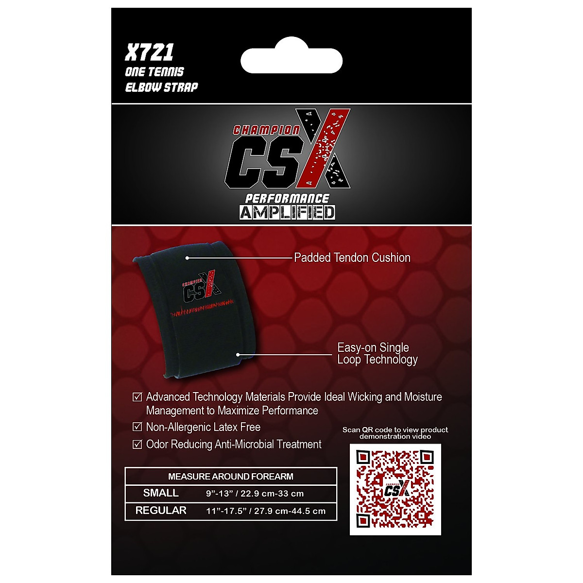 CSX Tennis Elbow Strap, Adjustable Tendon Compression, Sport Performace, Small