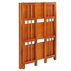 Casual Home 3-Shelf 27.5" Wide Folding Stackable Bookcase, Honey Oak (New)