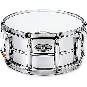 Pearl 14"x6.5" SensiTone Heritage Alloy Chrome-over-Steel Snare Drum with Beaded Shell, 2.3mm Triple-Flanged Hoops, and 10 arched CL Lugs