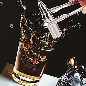 Whiskey Bullet Stones, Stainless Steel Whisky Rocks, Reusable ice Cube Metal Ice, Gifts for Men Dad, Christmas Stocking Stuffer, Whiskey Stones Rocks Bullet Shaped Ice Cubes (Size : Large)