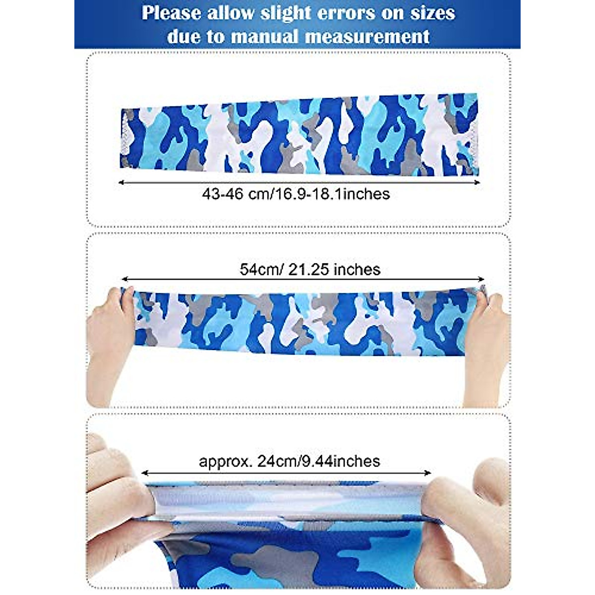 Mudder 9 Pairs Unisex UV Protection Sleeves Arm Cooling Sleeves Ice Silk Arm Sleeves Arm Cover Sleeves (Camouflage, Black)