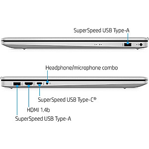 HP 2022 17.3 Laptop Computer HD+ Anti-Glare Display, 11th Gen Intel Core i3-1115G4 (Beats i5-7200U), 32GB DDR4 RAM, 256GB SSD + 1TB HDD, WiFi, HDMI, Webcam, NO DVD, Win 10 S + TiTac SD Card