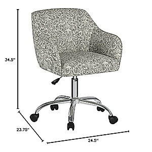 OSP Home Furnishings Ave Six Bristol Task Chair, Veranda Pewter