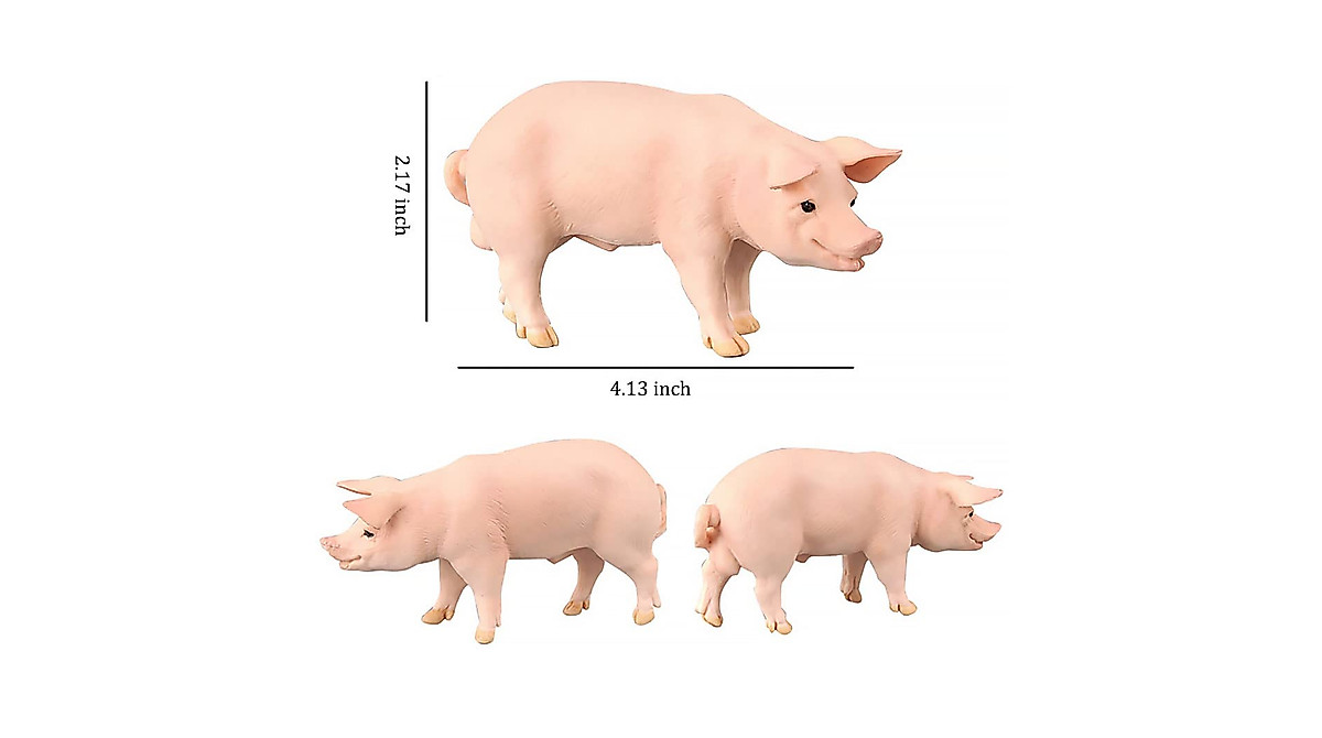 Realistic Farm Pig Toy Set - 4 Pcs for Learning & Fun