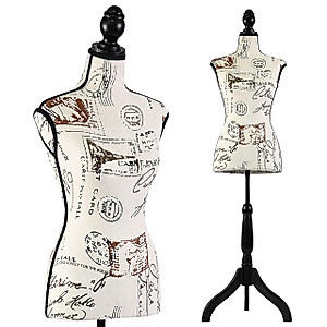 SereneLife Torso Display Female Mannequin with Adjustable Height (52-64 Inches), Easy-to-Assemble Design, Lightweight & Durable, Stable Tripod Stand, Perfect for Clothing Display