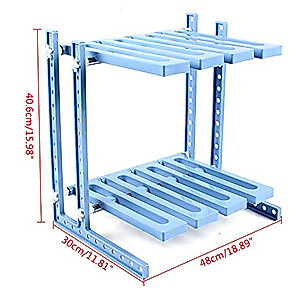 GXFCHYL Kitchen 2 Tier Storage Rack Under Sink Shelf, Blue Cooker Pot Pan Cabinet Holder