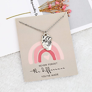 MYOSPARK Anatomy Cardiologist Gift Anatomical Heart Necklace 3D Human Heart Necklace for Medical Personnel With Message Card (heart card NL)