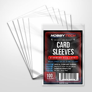 100 Pcs Standard Size Card Sleeves - Premium Penny Sleeves for Sports Cards, TCG, MTG - Protect Your Collectibles with HOBBYTECH (1 Pack)