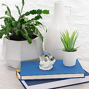 Elanze Designs Mommy Penguin and Chicks 3 x 3 Miniature 45MM Water Globe Table Top Figurine