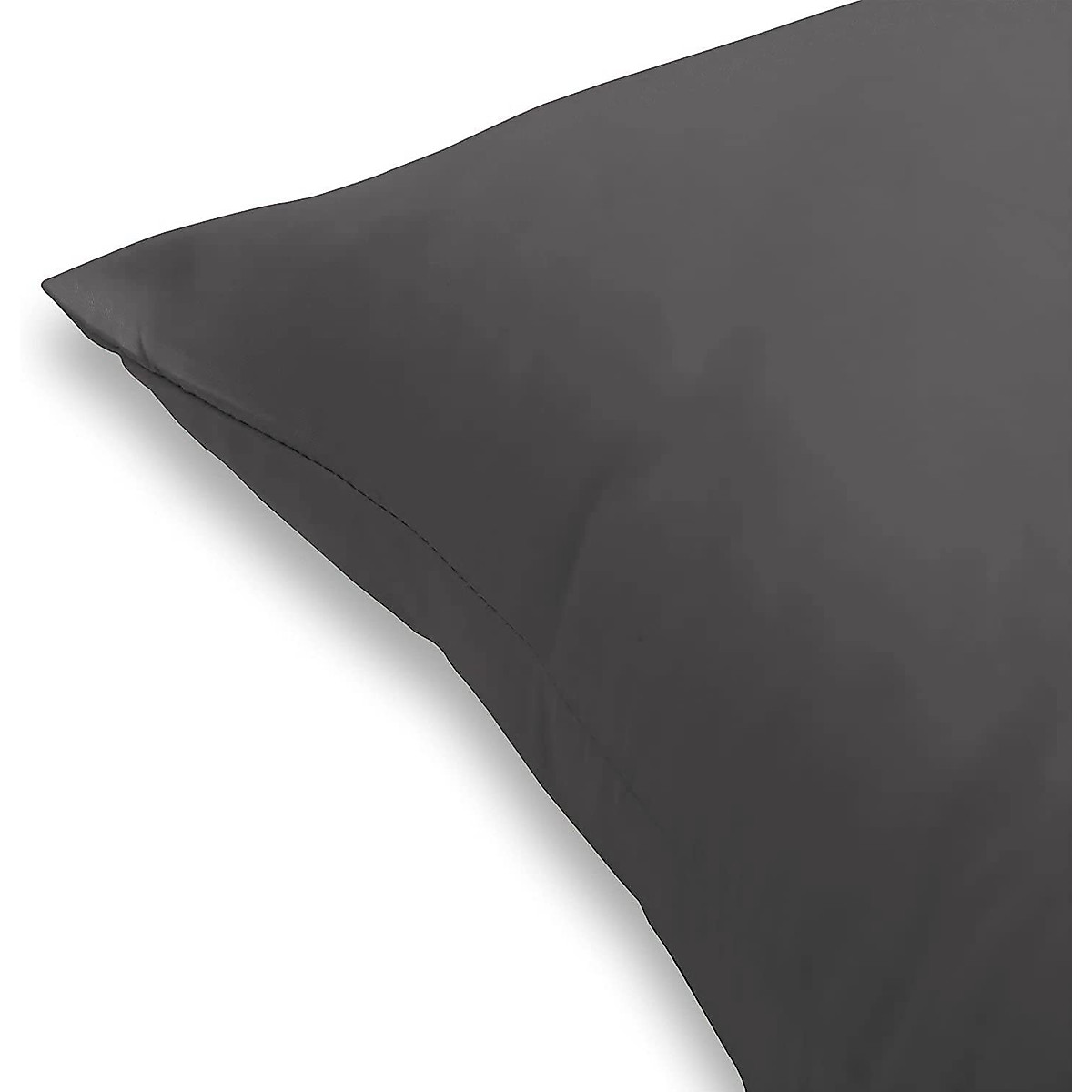Youth Pillowcase 16" x 22" Size Pack of 2 Pieces Kids Travel Pillow Cover Envelope Closure 400 Thread Count 100% Egyptian Cotton & Hypoallergenic Fits Pillows Sized 12x16, 13x18 or 14x19 Dark Grey