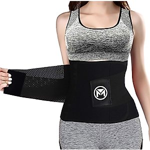 Moolida Women Waist Trainer Belt, Black, Large - Back Support, Workout Fitness, Weight Loss, Waist Cincher Shapewear
