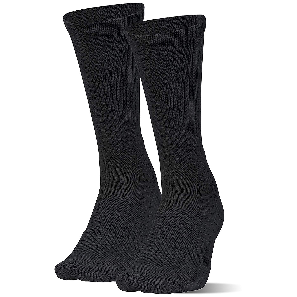 Under Armour Train Crew Socks, 2-Pair, Black, Shoe Size: Mens 4-8, Womens 6-9