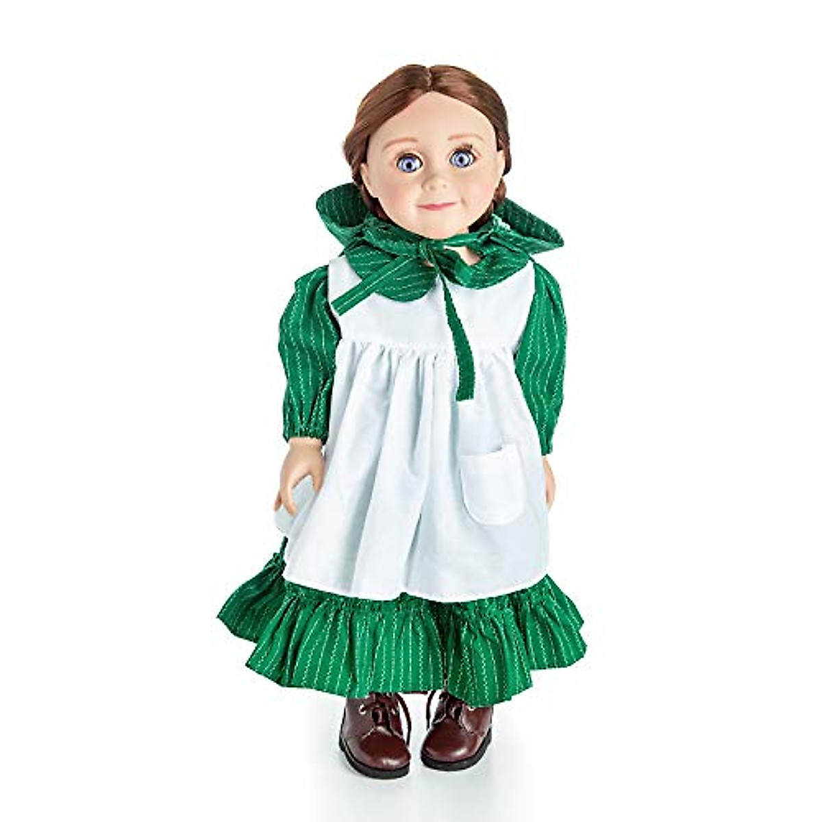 The Queen's Treasures 18 Inch Doll Clothes, Little House on The Prairie Dress Outfit, Authentic 1880's Design Calico Dress & Bonnet with White Apron. Compatible for Use with American Girl Dolls