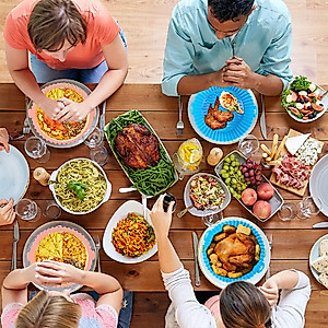 LOMSIOY 2 Pack Air Fryer Silicone Pot Reusable Round Air Fryer Oven Accessories with Handle Silicone Liner Tray Kitchen Accessories 8.4 Inch (Pink Blue)