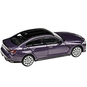 2020 M3 G80 Twilight Purple Metallic with Black top 1/64 Diecast Model Car by Paragon Models PA-55207