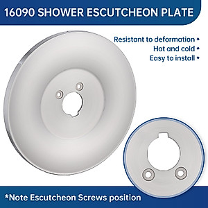 Shower Escutcheon Plate for Moen 16090, Shower Replacement Parts for Moen Chateau Collection, Escutcheon Replacement Fits for Moen Chateau Collection One-Handle Tub and Shower Faucets (Brushed Nickel)