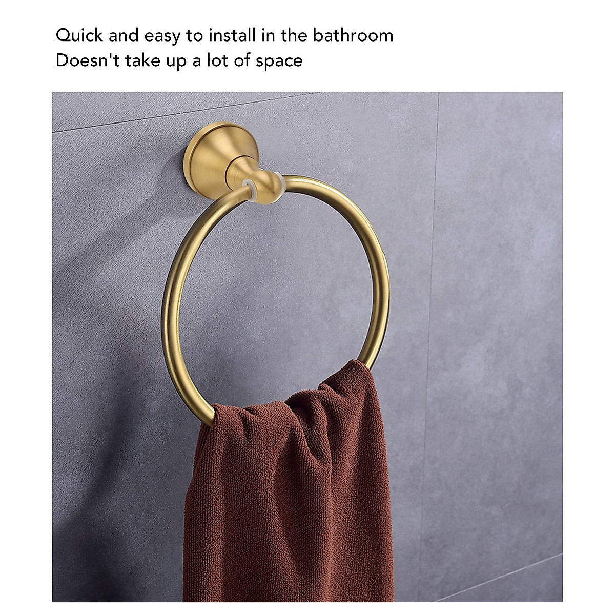 Towel Ring Brass Wall Mounted Towel Holder Hanger Antique Style Decorative Ring for Bathroom Kitchen Bedroom
