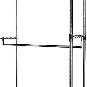 Knocbel Garment Rolling Rack Large Heavy Duty Closet Organizer with Adjustable Hanging Rod Shelf & Lockable Wheels, Black (2-Rods (35.4 x 17.7 x H70.9) inch)