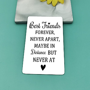 Best Friend Gift Engraved Wallet Insert Card Friendship Gifts Long Distance Relationship Gifts for Sisters Besties Metal Wallet Insert Card for Coworker Graduation Christmas Birthday Gifts