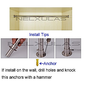 NELXULAS Stainless Steel Closet Rod Flange Holder for Pipe (AX1)