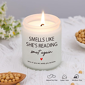 Bookish Gifts, Reading Gifts, Smutty Book Gifts for Book Lover, Bookworm, Librarian - Book Themed Gifts, Funny Christmas Gifts for Women, Readers, Book Lovers Gifts - Smut Candle