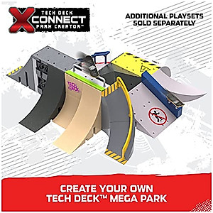 Tech Deck, Power Flippin, X-Connect Park Creator, Customizable and Buildable Ramp Set with Exclusive Fingerboard, Kids Toys for Boys and Girls Ages 6 and up